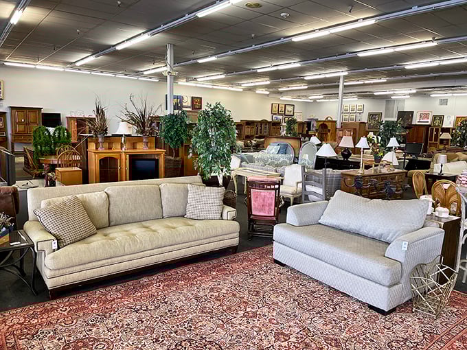 From mid-century modern to shabby chic, this furniture section is a time-traveling adventure for your living room.
