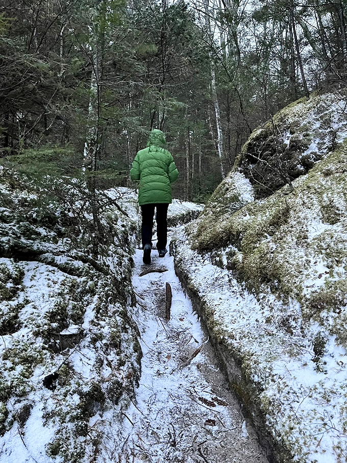 Winter wonderland or Narnia? This snow-dusted trail invites adventurers to discover the magic hidden beyond the wardrobe... er, forest.