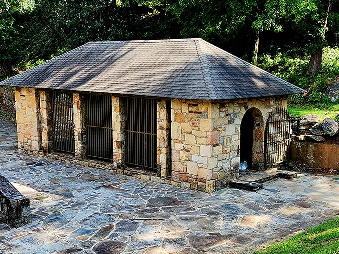 Stone cold awesome! This historic spring house has been guarding nature's bubbly goodness longer than Coca-Cola's been around. Talk about vintage!