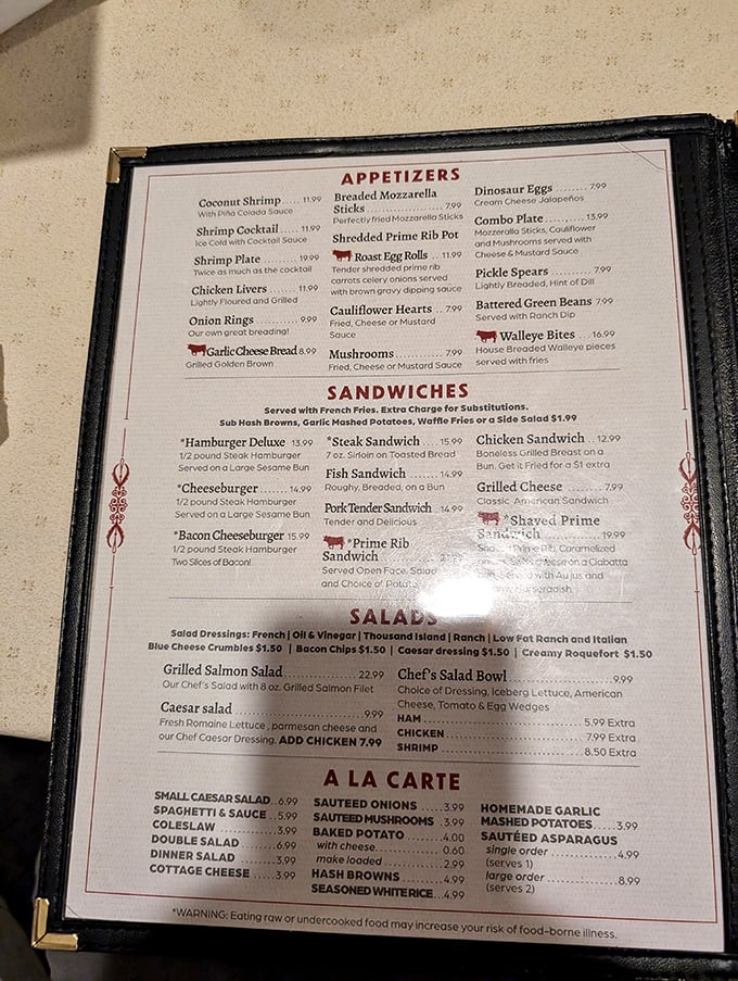 Decisions, decisions! This menu is a roadmap to flavor town, with each option more tempting than the last.