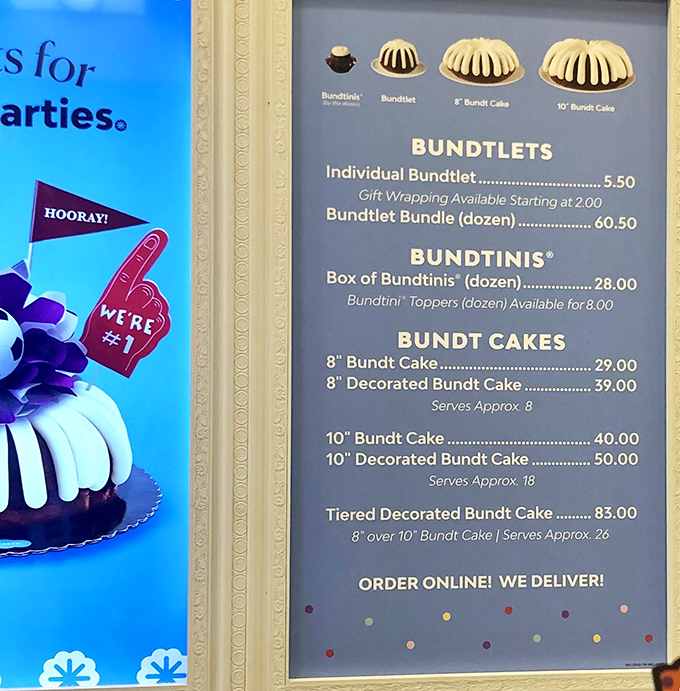 Decisions, decisions! The menu board reads like a dessert lover's bucket list, with flavors that'll make your taste buds do a happy dance.