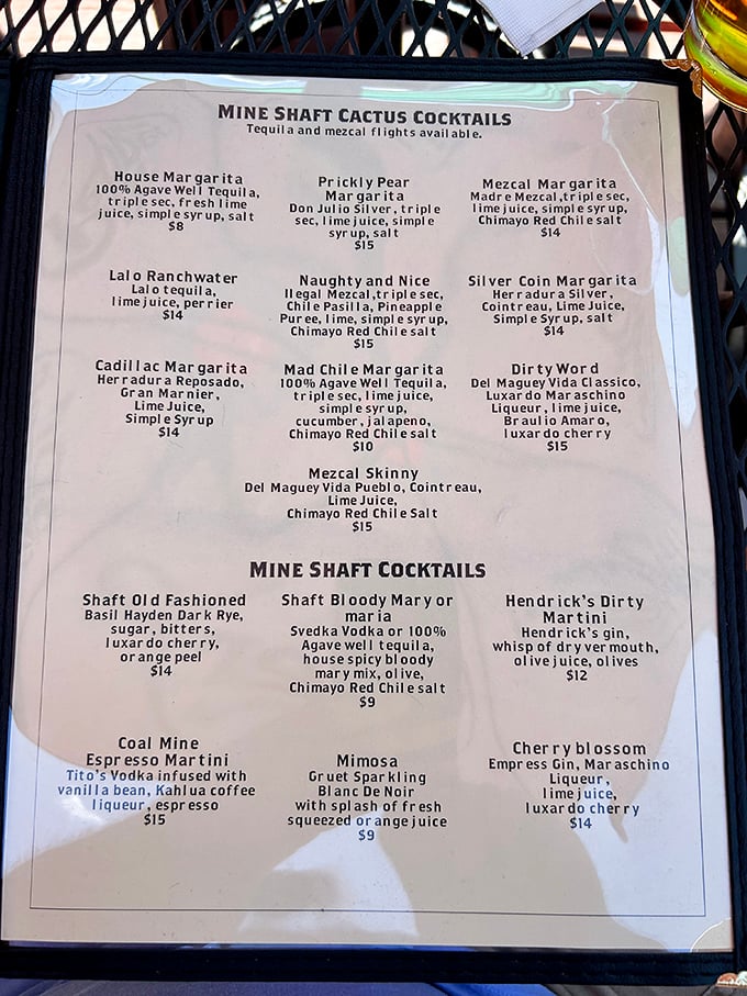 Decisions, decisions! This cocktail menu is like a treasure map for your taste buds. X marks the spot for delicious libations!
