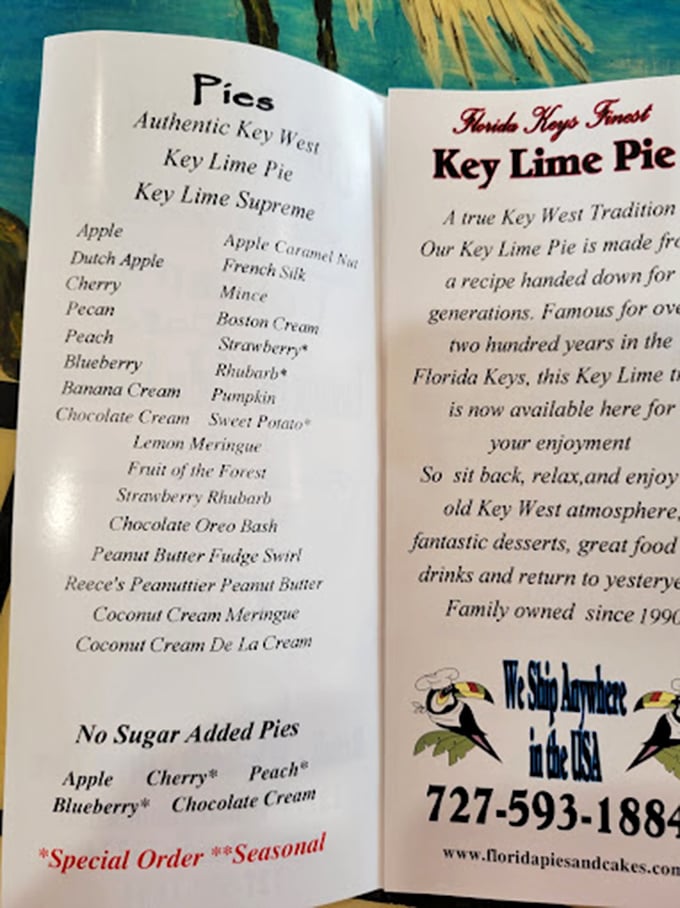 Decisions, decisions! This menu is like a roadmap to dessert nirvana. Better bring your sweet tooth A-game.