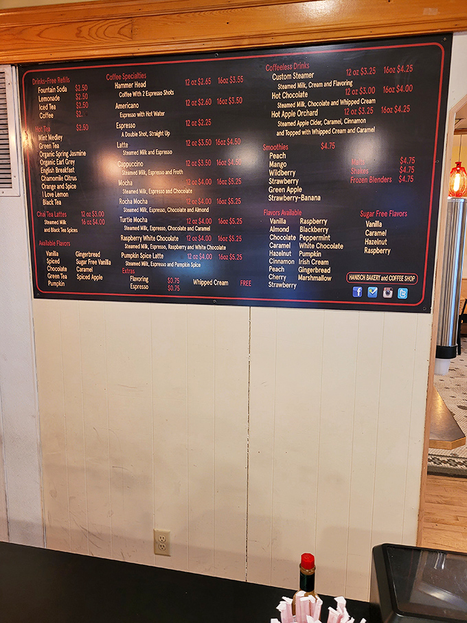Decisions, decisions! This menu board is like a treasure map for your taste buds, with X marking the spot for caffeinated bliss.
