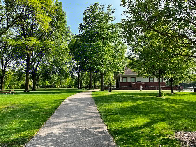 Follow the yellow brick... err, paved road! This inviting trail promises adventures worthy of Dorothy and Toto.