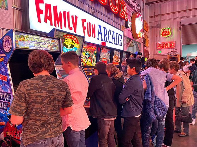 Quarters at the ready! This Family Fun Arcade is where joysticks still reign supreme and high scores are measured in bragging rights, not gigabytes.