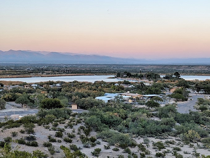 Bird's eye bliss! Roper Lake State Park sprawls out like nature's patchwork quilt. Who needs a penthouse view when you've got this?