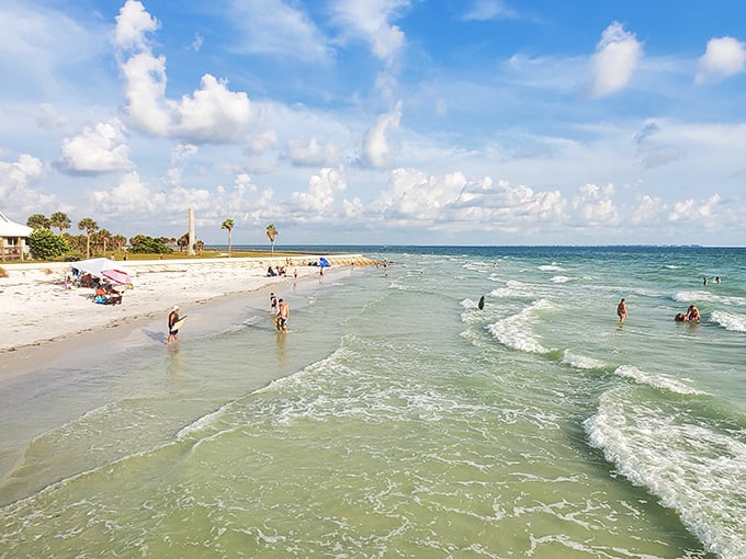 Beach bliss alert! Soft sand, gentle waves, and enough space for everyone to find their own slice of heaven.