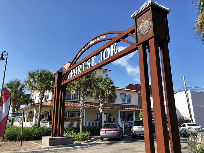 Downtown Port St. Joe: where "rush hour" means more than three people waiting for their coffee at the same time. This quaint street scene is small-town America at its finest.