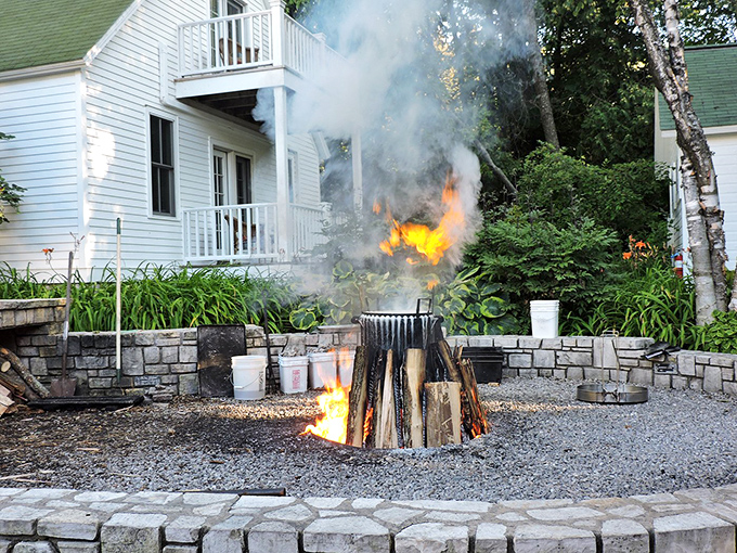 Some like it hot: The White Gull Inn's fish boil isn't just dinner&mdash;it's dinner and a show, with flames that'd make a dragon jealous.
