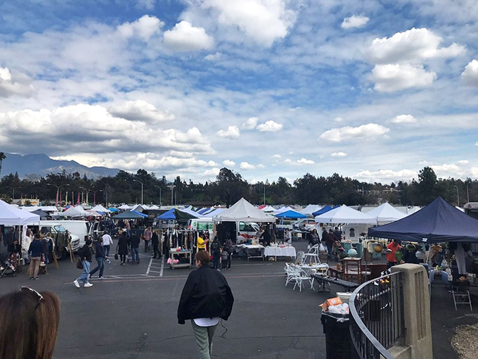 A sea of tents stretches as far as the eye can see. It's like Coachella for antique enthusiasts, minus the flower crowns.