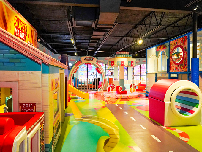 Welcome to Candy Town, population: sweet! This colorful streetscape is what I imagine the Monopoly board would look like if it were designed by a sugar-crazed five-year-old.