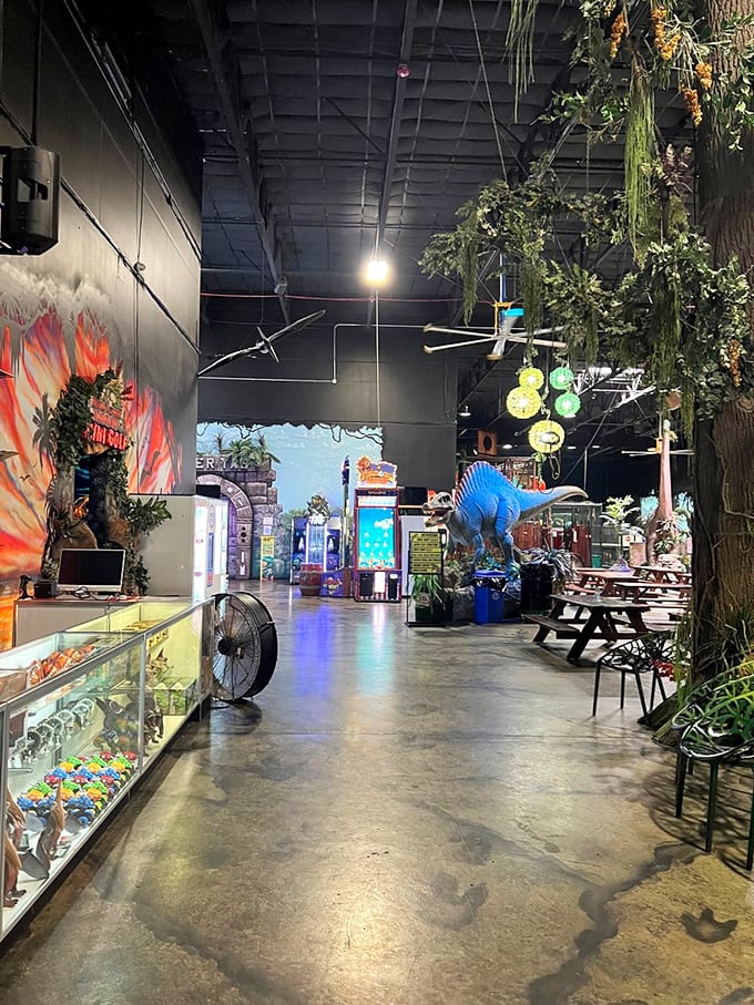 "Life, uh, finds a way"&hellip; to be awesome! This immersive space blends lush jungle vibes with high-tech fun, making you feel like a kid in a Cretaceous candy store.