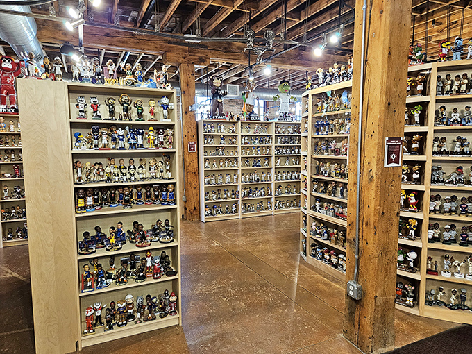 Step into a world where thousands of tiny heads bob in unison. It's like a plastic army of perpetual agreement!