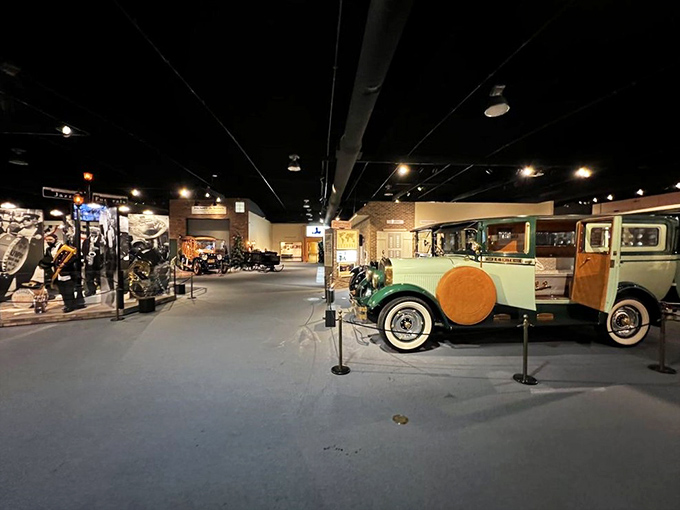 Step into a time capsule of mortality. This vintage hearse collection is like a classic car show for the dearly departed.