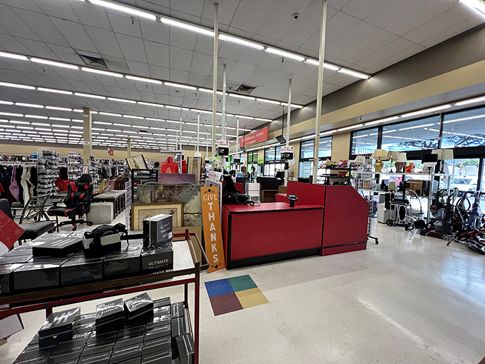 Step into a world where every aisle is an adventure. Savers' interior is a labyrinth of potential, where one person's castoffs become another's prized possessions.