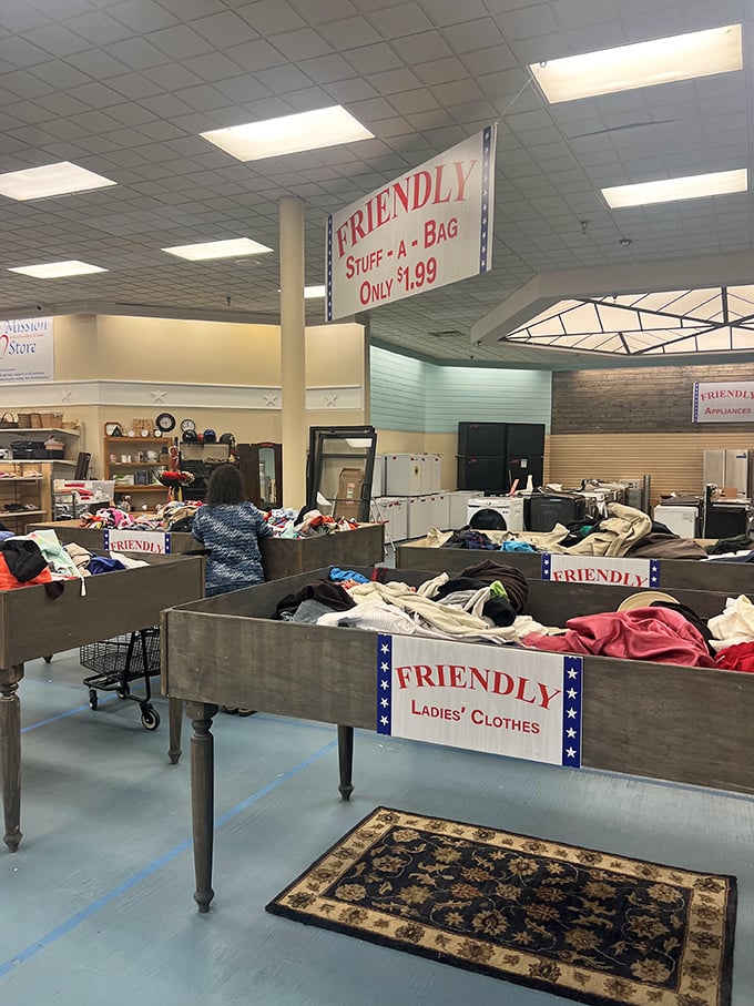 Ladies, get ready to stuff your closets! This "Friendly" section is like a fashion time machine, with styles from every decade waiting to be rediscovered.