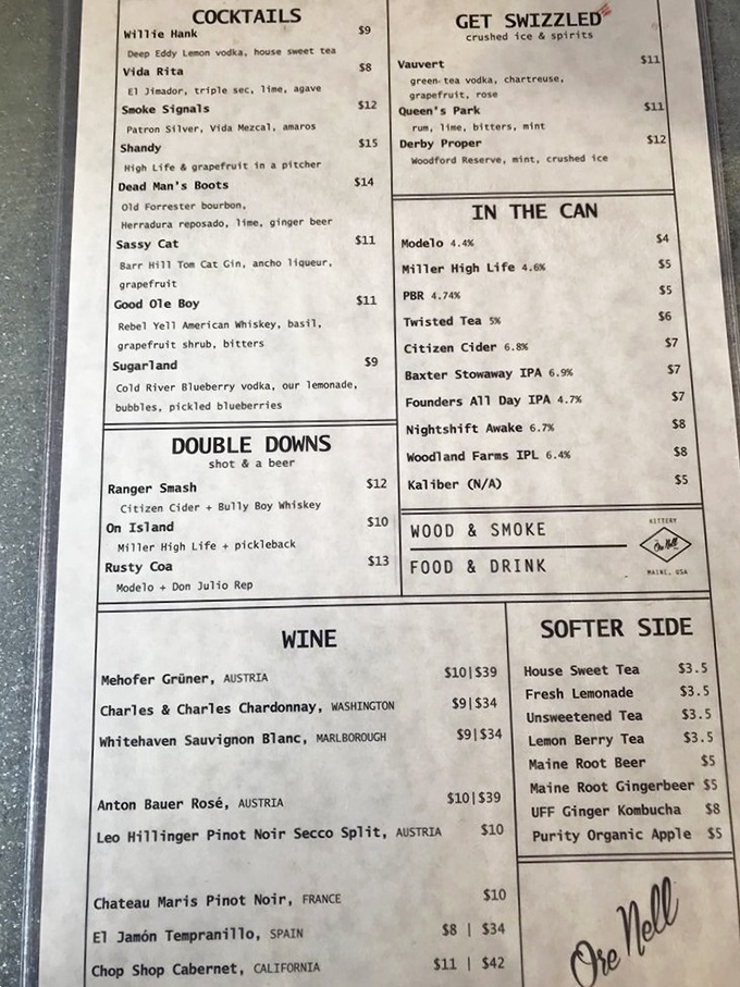 Decisions, decisions! Ore Nell's drink menu is a treasure trove of cleverly named concoctions that'll make you thirsty just reading it.