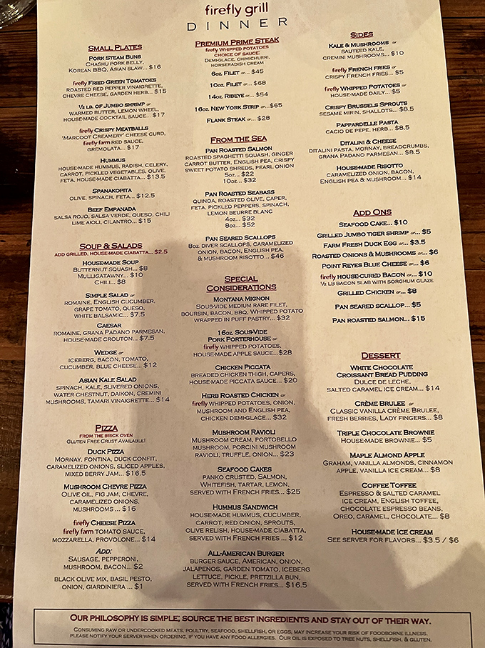 A menu that reads like a love letter to food lovers. From premium steaks to creative small plates, Firefly Grill's offerings are a culinary choose-your-own-adventure.