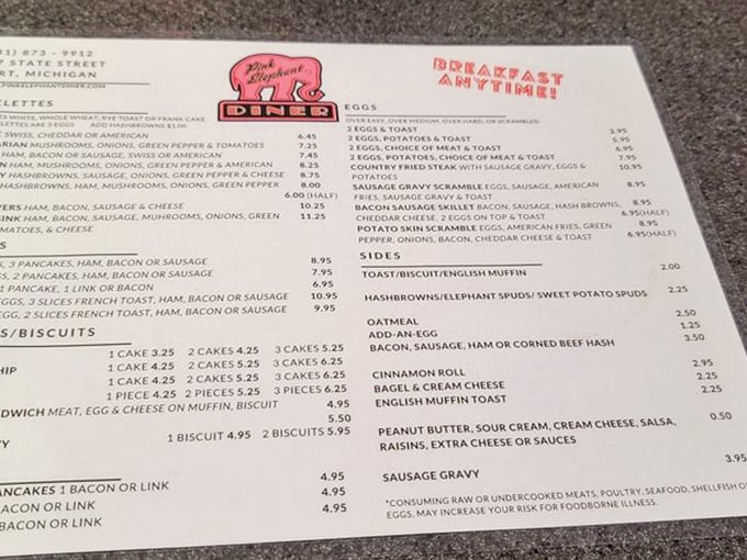 Decisions, decisions! This menu is a roadmap to breakfast bliss. Better bring your reading glasses and an empty stomach!