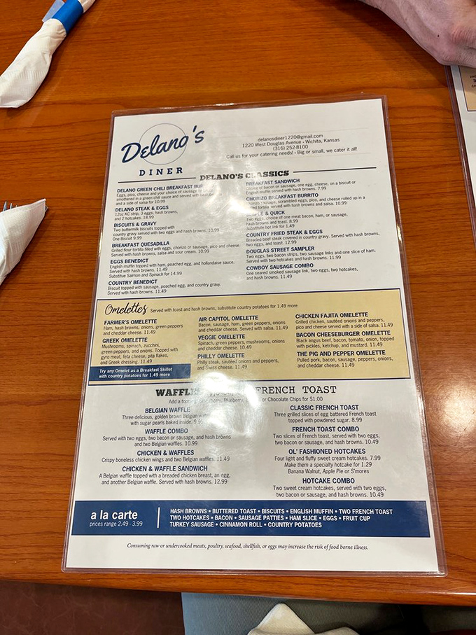 Behold, the sacred text of breakfast! Delano's menu is a choose-your-own-adventure book where every choice leads to culinary happiness.