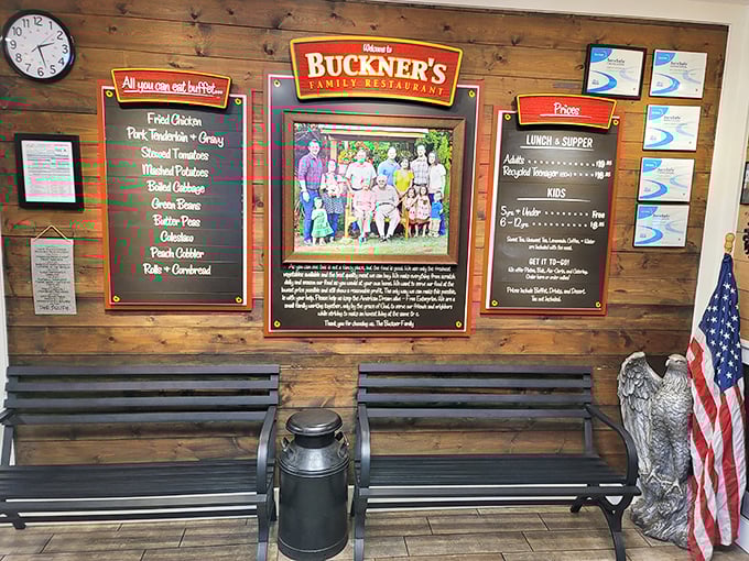 Decisions, decisions! Buckner's menu board is like a greatest hits album of Southern cuisine. Spoiler alert: Everything's a chart-topper.