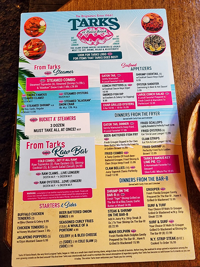 Decisions, decisions! Tarks' menu is a treasure map of culinary delights. X marks the spot for your taste buds' next adventure.