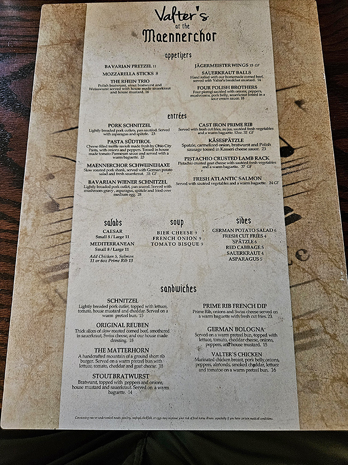 A menu that reads like a love letter to German cuisine. From Jägermeister wings to käsespätzle, each dish is a delicious adventure waiting to happen.