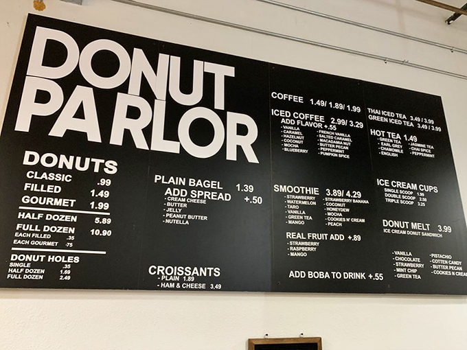 Decisions, decisions! This menu board is like a roadmap to flavor town. Pro tip: close your eyes and point &ndash; you can't go wrong.