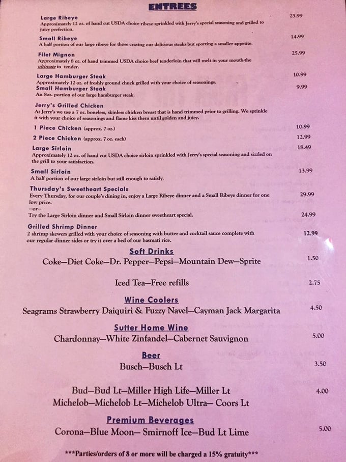 Decisions, decisions! This menu is like a love letter to meat lovers, with prices that won't break the bank.
