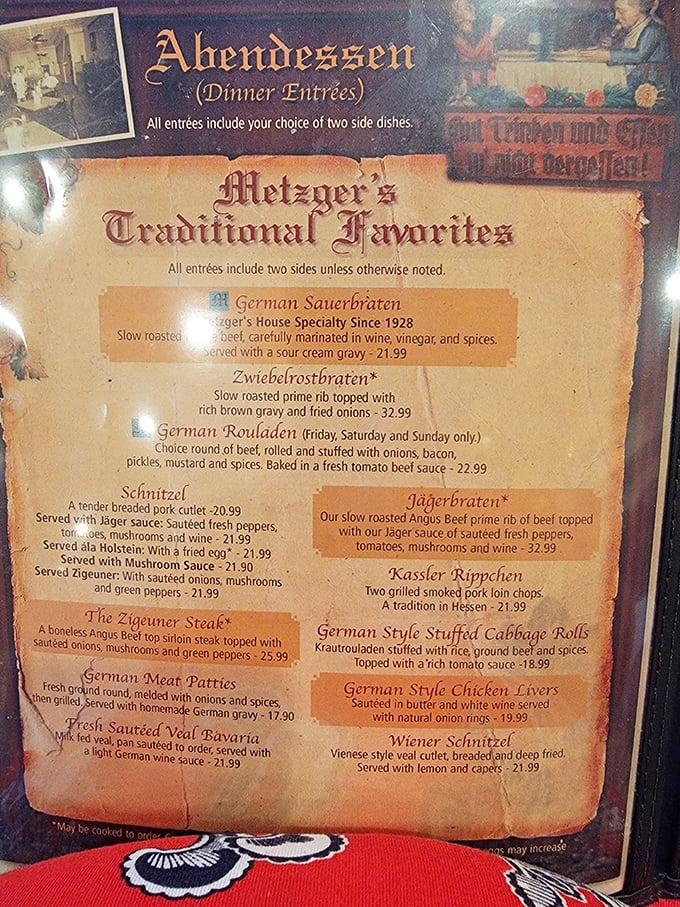 Feast your eyes on this menu of Teutonic treats! From sauerbraten to schnitzel, it's a culinary trip down the Rhine without leaving Michigan.