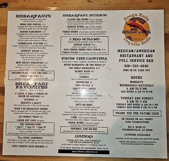 This menu is a treasure map of culinary delights. X marks the spot for your next food coma!