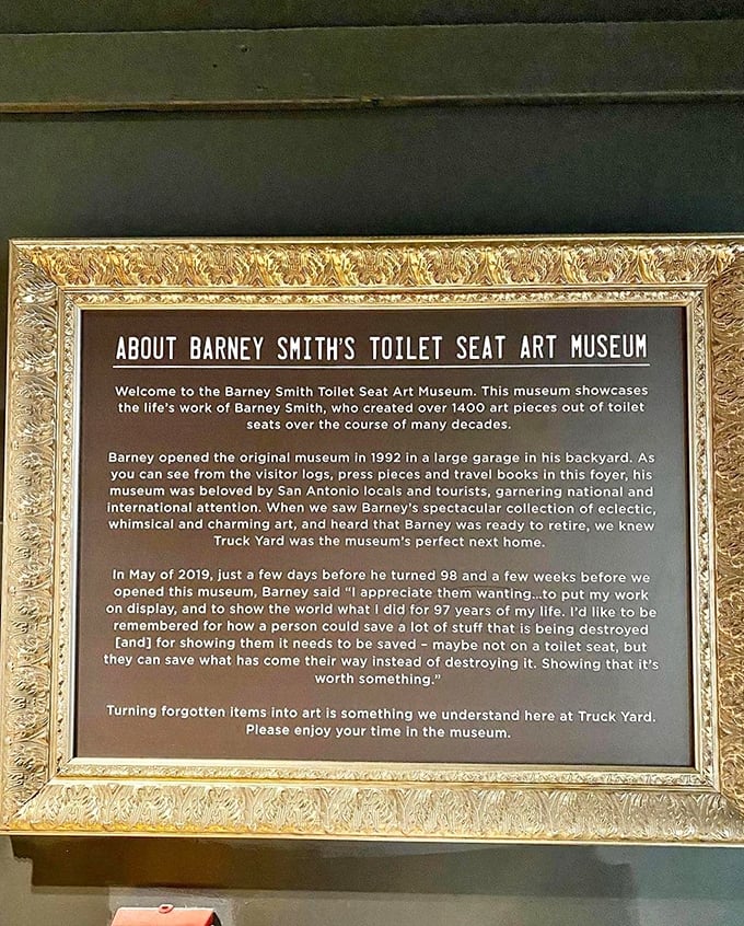 A golden frame for a truly unique story. Barney Smith's journey from plumber to artist is as captivating as his creations.