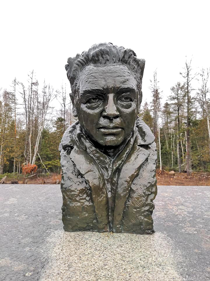 The man, the myth, the... meteorologist? Reich's stoic bust seems to be pondering life's big questions, or maybe just wondering if it'll rain tomorrow.