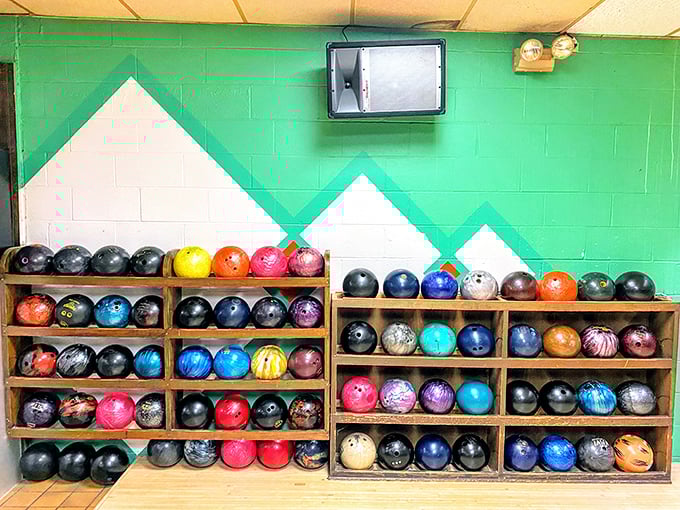 A rainbow of possibilities! These colorful spheres aren't just bowling balls&mdash;they're your ticket to glory, gutter balls, and everything in between.