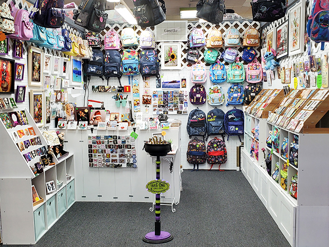 Backpack bonanza! This booth is a back-to-school dream, with enough colorful bags to make Mary Poppins jealous of your bottomless style options.