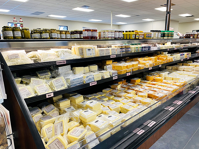 Cheese as far as the eye can see! It's like Willy Wonka's factory, but replace chocolate with cheddar and Oompa Loompas with friendly Wisconsin cheese experts.