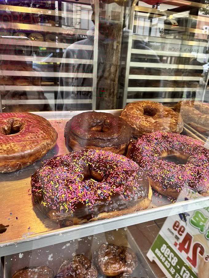 Size matters at Bob's! These colossal creations aren't just donuts; they're edible inner tubes for your taste buds' wildest adventures.