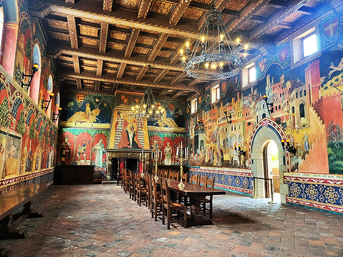 Feast your eyes on this Great Hall! It's like Hogwarts met Wine Country and decided to throw a party. Pass the goblet, please!