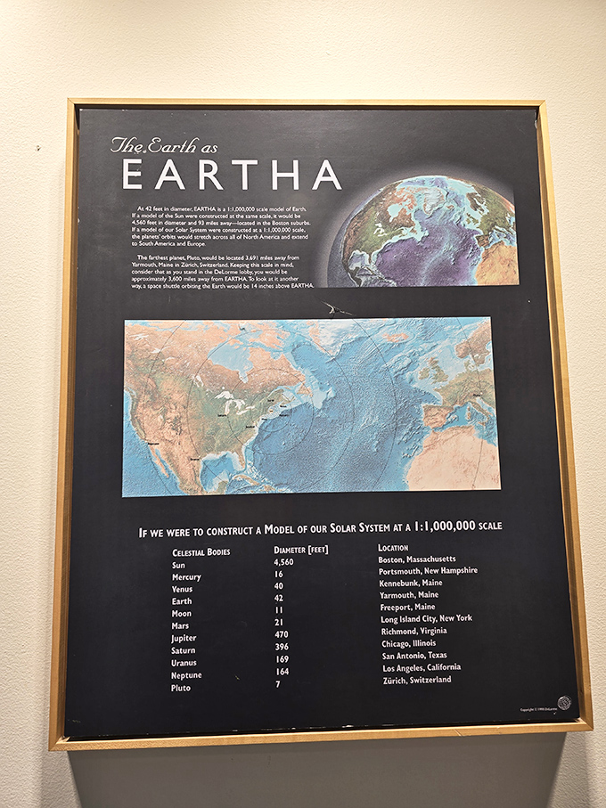"To scale or not to scale?" Eartha's information board reveals mind-bending facts that'll make you feel like an ant on a beach ball.