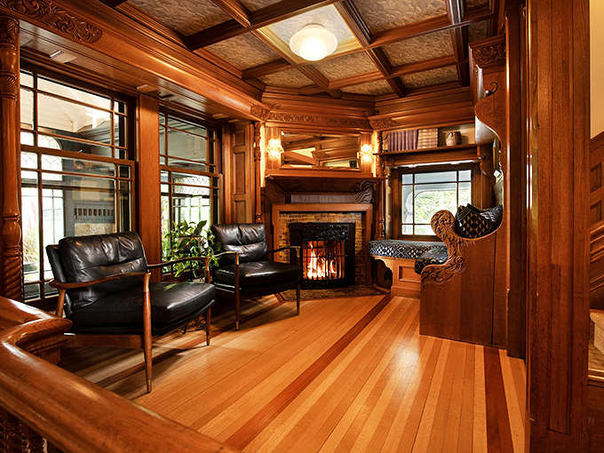 Forget man caves - this wood-paneled sanctuary is the ultimate "gentleman's lounge." Time to dust off that smoking jacket, old sport!