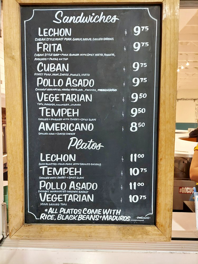 Decisions, decisions! This menu board is like a greatest hits album of Cuban cuisine. Warning: May cause spontaneous salsa dancing.