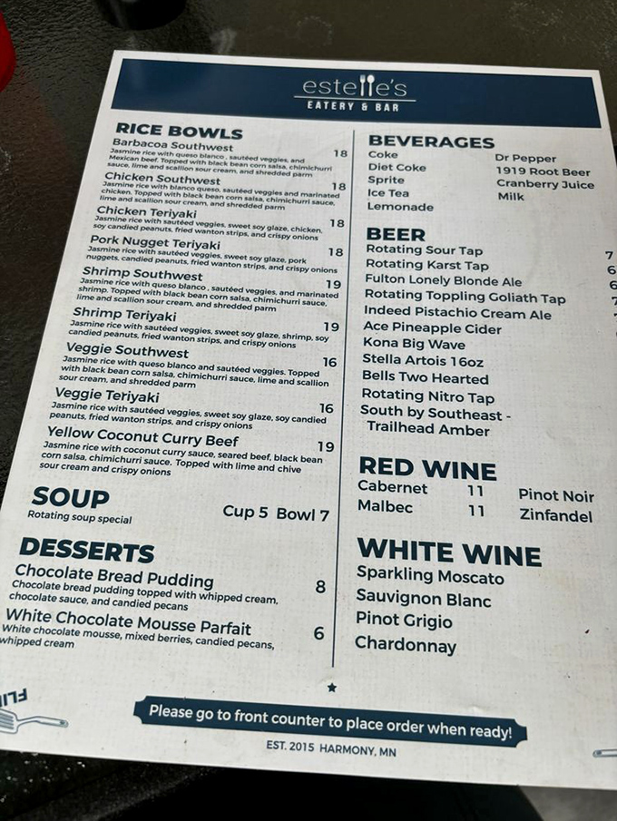 A menu that reads like a culinary adventure novel: From rice bowls to rotating taps, Estelle's offerings are a choose-your-own-flavor journey.