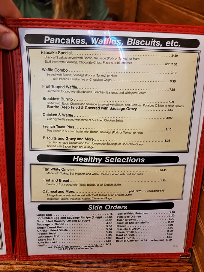 Decisions, decisions! This menu is a roadmap to breakfast nirvana. Pro tip: Close your eyes and point&mdash;you can't go wrong here.