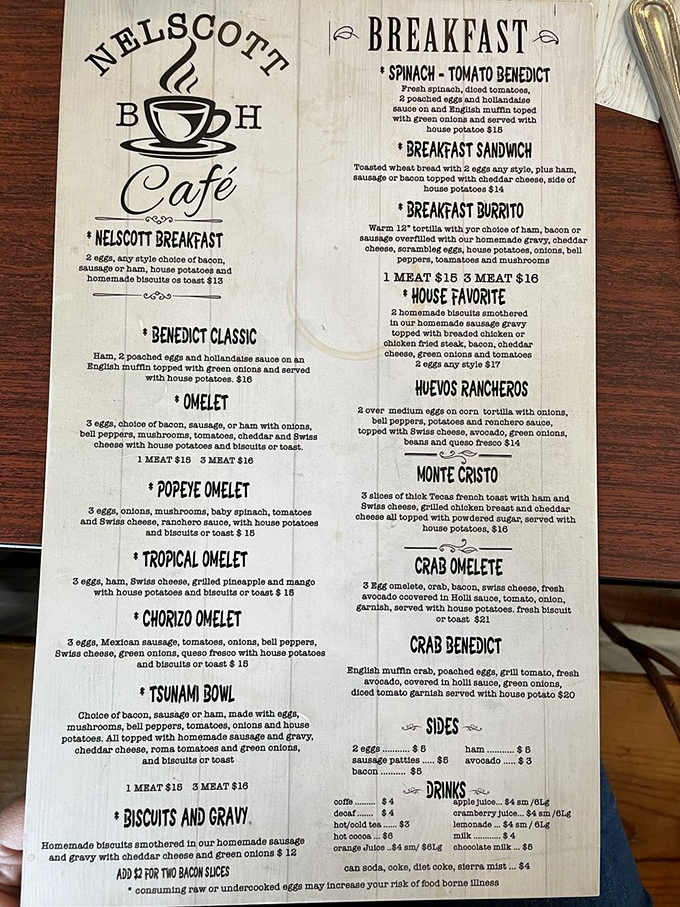A menu that reads like a love letter to breakfast! From classic benedicts to creative omelets, each dish promises a flavor adventure worthy of its own Food Network special.