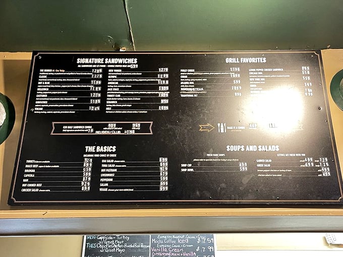 Decisions, decisions! This menu board is like a choose-your-own-adventure novel, but every ending is delicious.