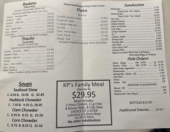Menu, oh menu, how do I choose thee? From baskets to plates, sandwiches to soups, KP's offerings are a delicious dilemma.