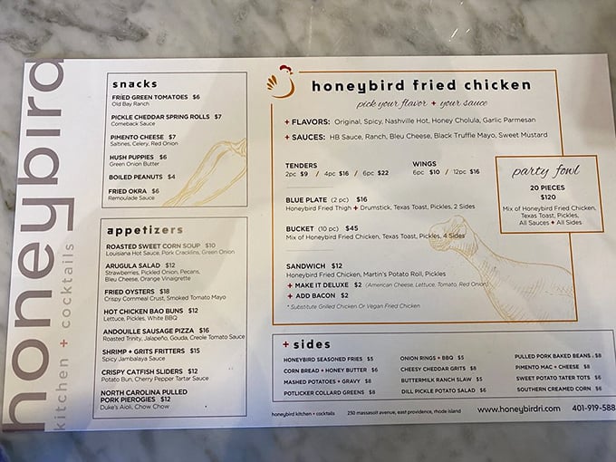 Decisions, decisions! This menu is like a roadmap to flavor town. From crispy wings to pulled pork, your taste buds are in for a wild ride.