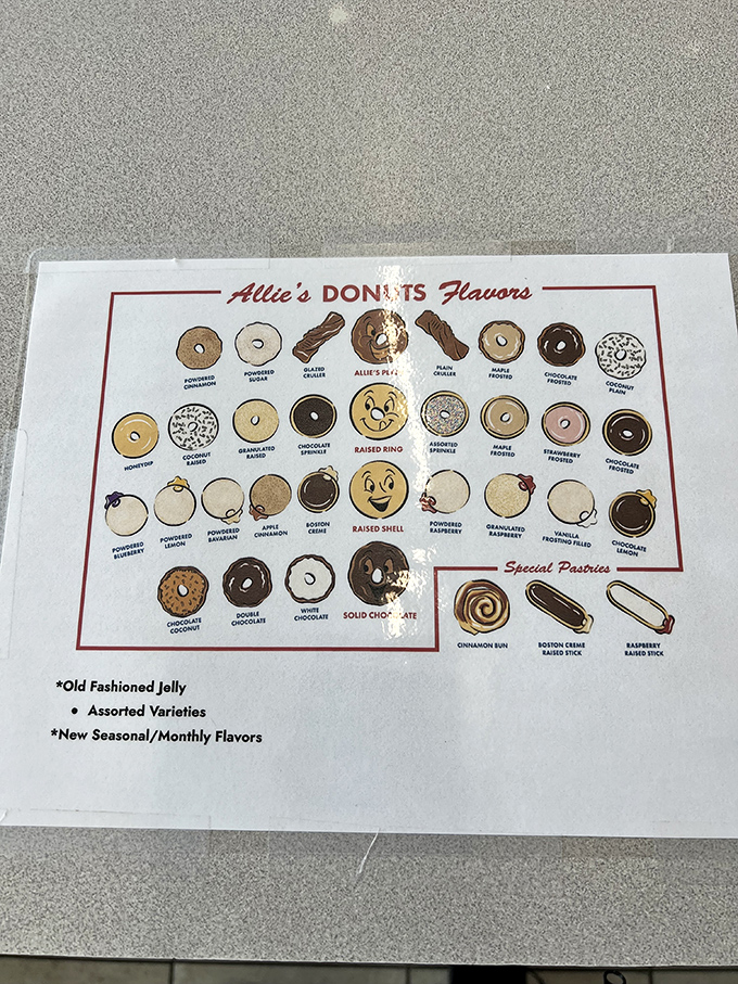 Behold, the map to flavor town! This menu is a treasure trove of circular delights that'll make your taste buds do a happy dance.