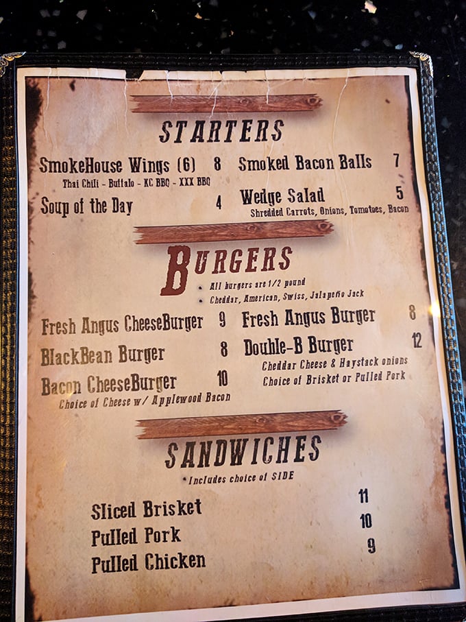 Decisions, decisions! This menu is like a roadmap to flavor town, with each option more tempting than the last. Better bring your stretchy pants!